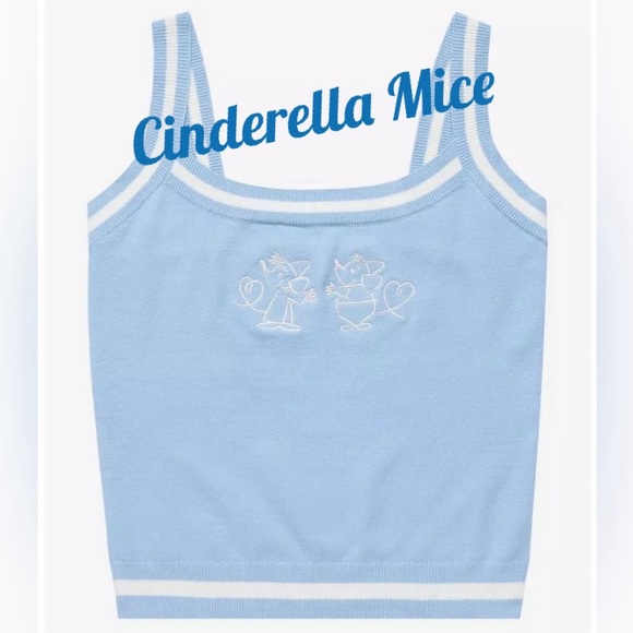 Disney | Tops | Disney Cinderella Mice Argyle Knit Tank Gus Jaq Preppy ...